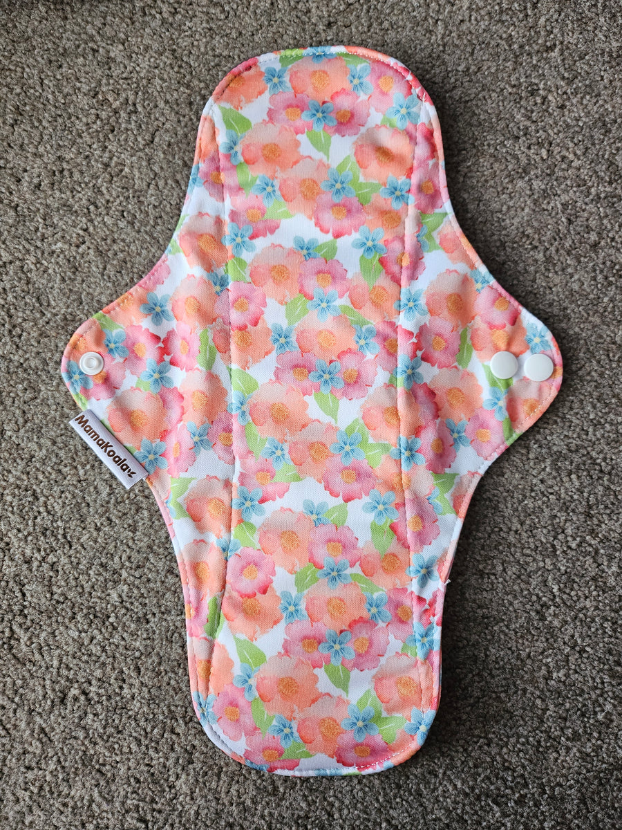 Mama Pad - Mama Koala - Orange-Blue-Floral – Chirpy Cheeks Nappy Store