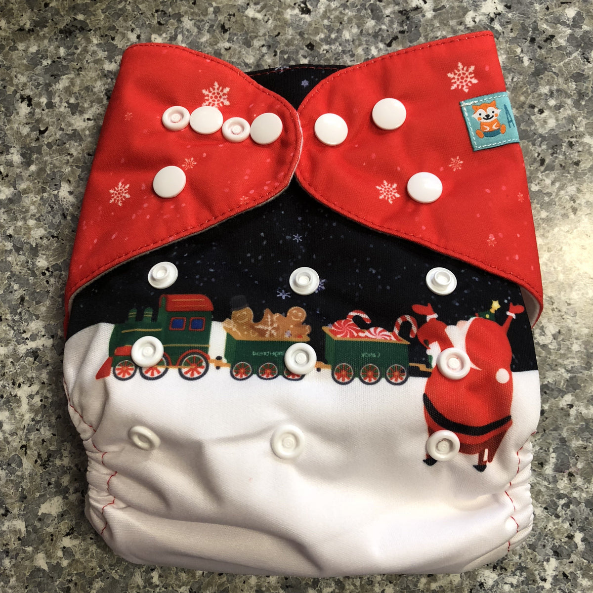 OSFM Pocket Nappy - QD21 (Limited Christmas Print) – Chirpy Cheeks ...